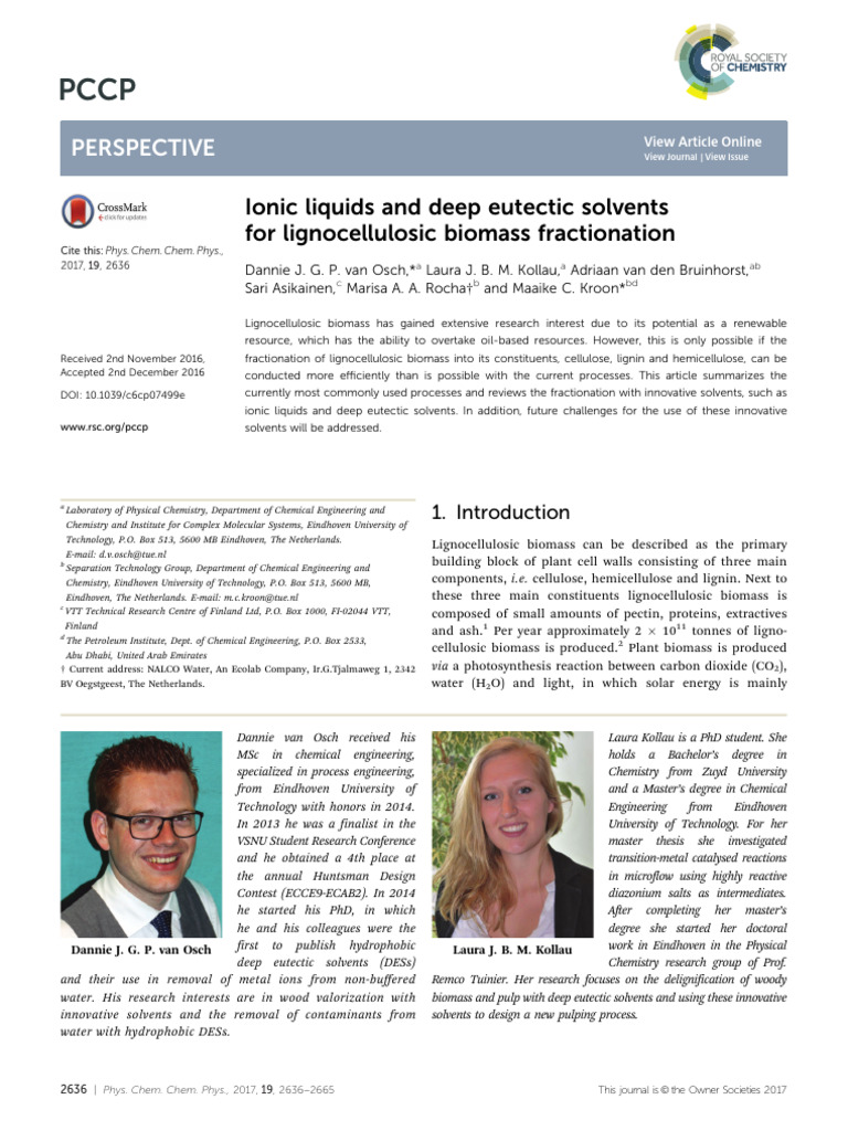 Ionic Liquids Review | PDF | Lignin | Cellulose