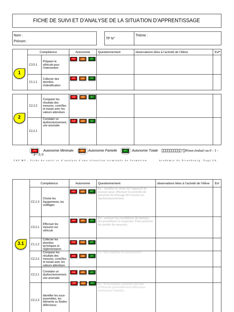 Suivi et analyse des compétences d'apprentissage | PDF