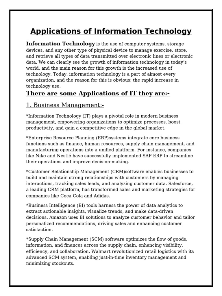 Applications of Information Technology | PDF | Educational Technology ...
