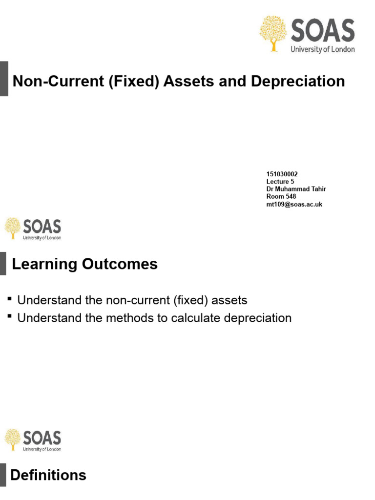 L5 - Non-Current Assets and Depreciation - Tagged | PDF | Depreciation ...