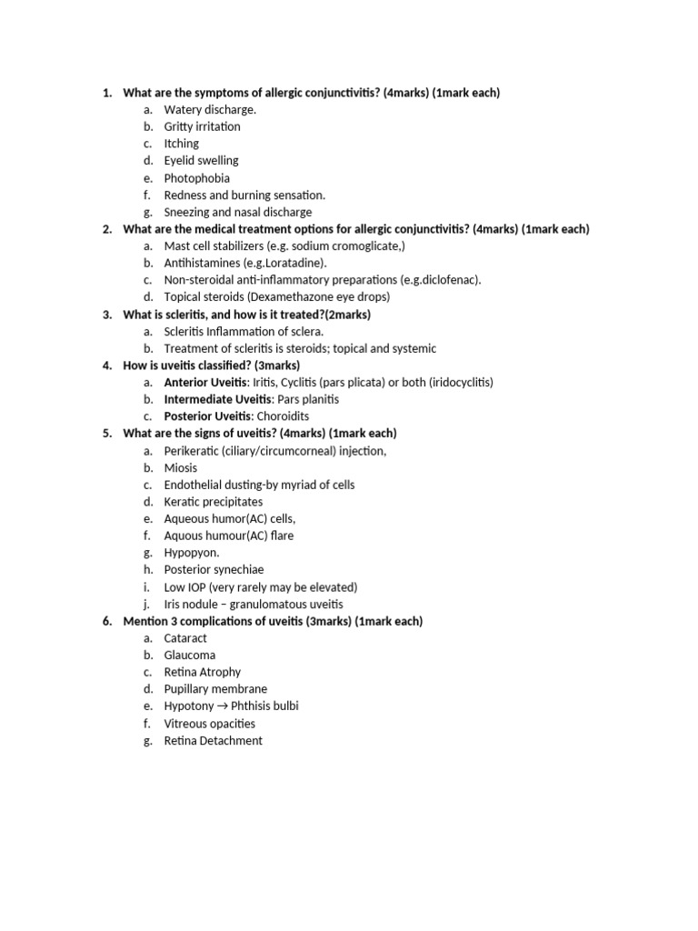 Non Ocular Qns | PDF