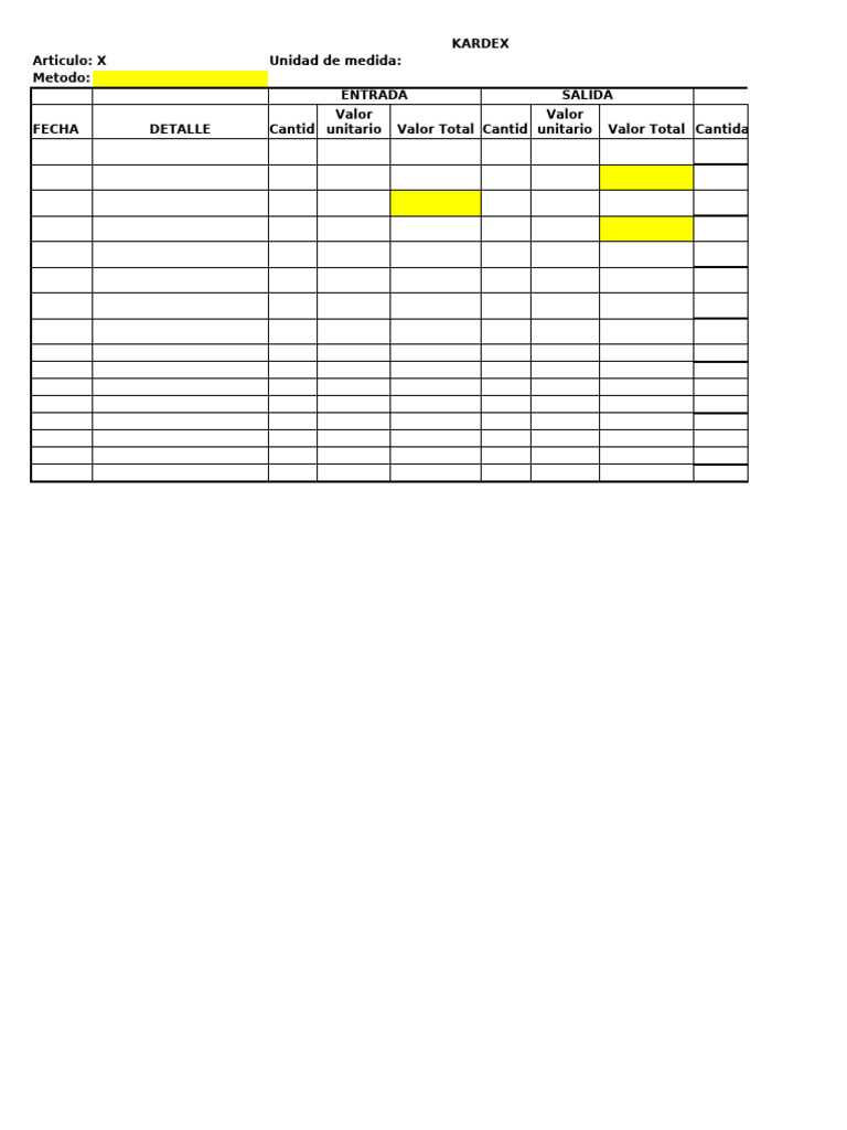 Formato Kardex | PDF