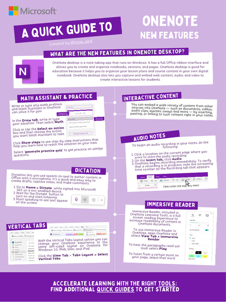 Microsoft Onenote Desktop Quick Guide | PDF | Software | Windows 10