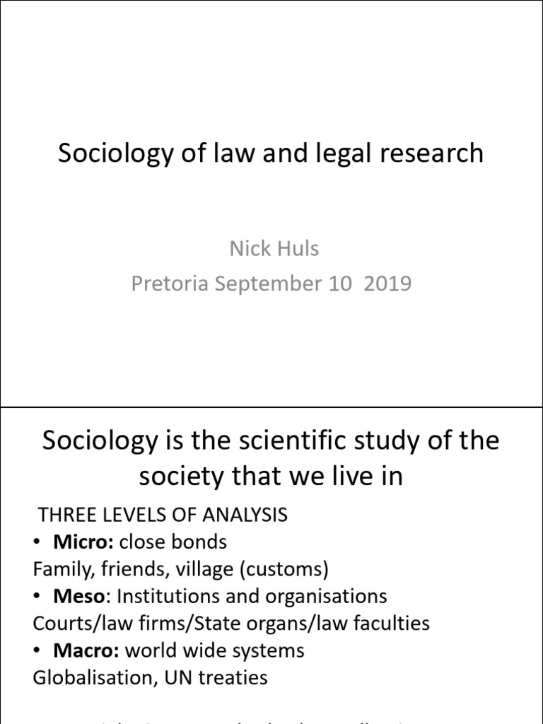Sociology of Law: Key Concepts and Analysis | PDF