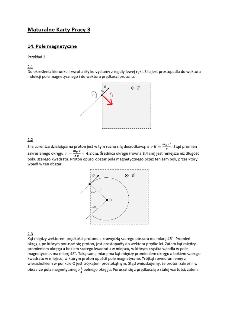 Rozwiazania Zadan Maturalne Karty Pracy Czesc 3 Dzial 14 | PDF