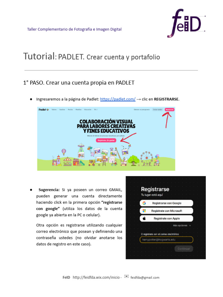 Tutorial PADLET - Crear Cuenta y Generar Portafolio | PDF