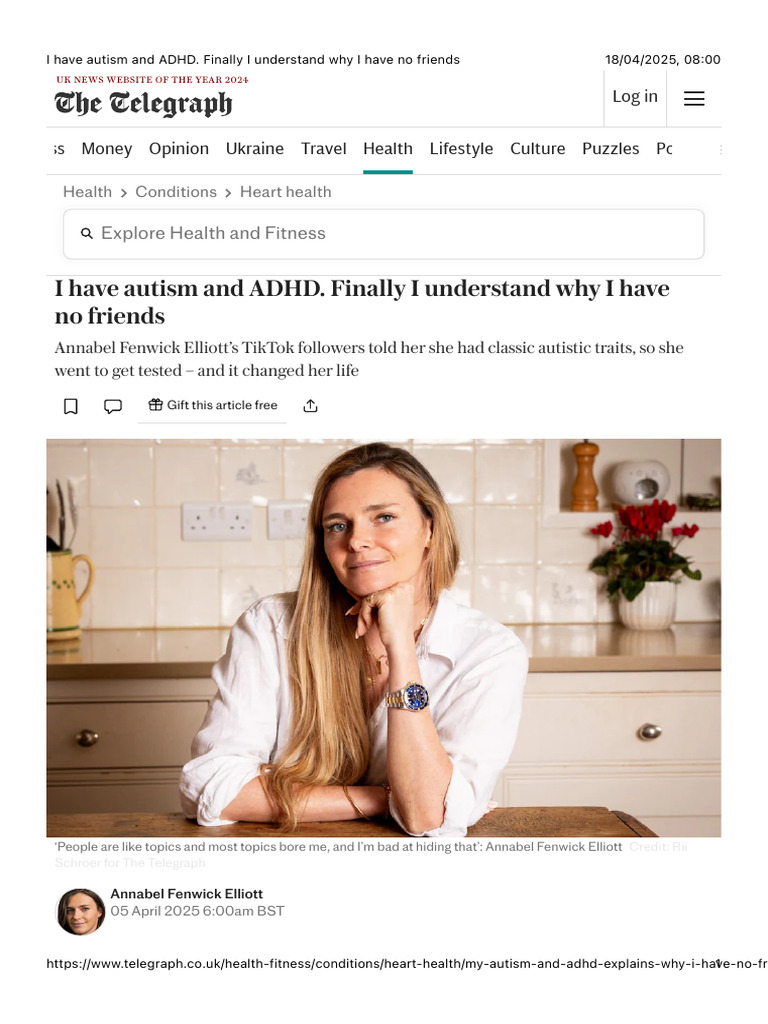 Telegraph I Have Adhd and Autism and Now I Know Why I Have No Friends ...