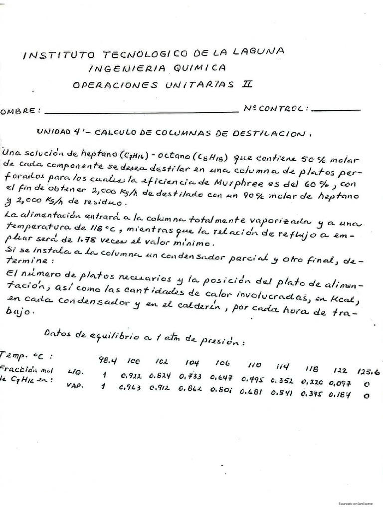 U3 Destilación Heptano-Octano | PDF