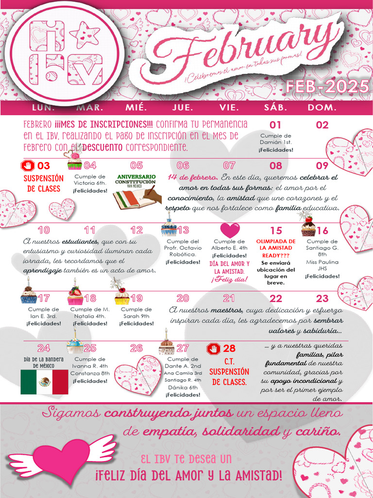 Inscripciones y Celebraciones de Febrero en el IBV | PDF