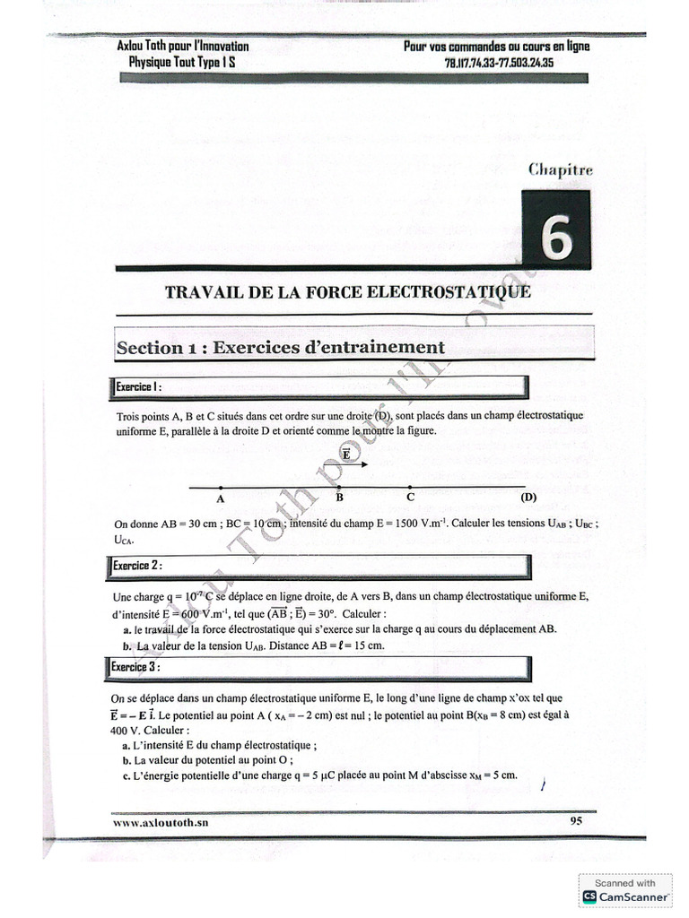 Travail de La Force Électrostatique | PDF