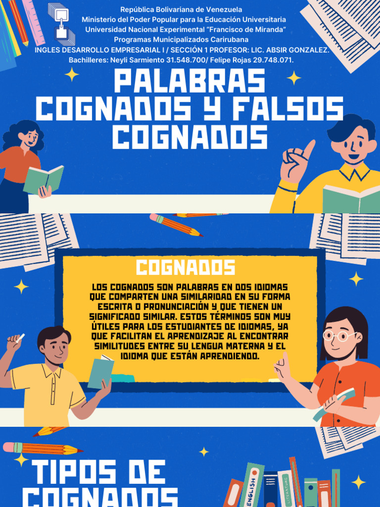 Cognados y Falsos Cognados Presentacion de Ingles | PDF | Lengua ...