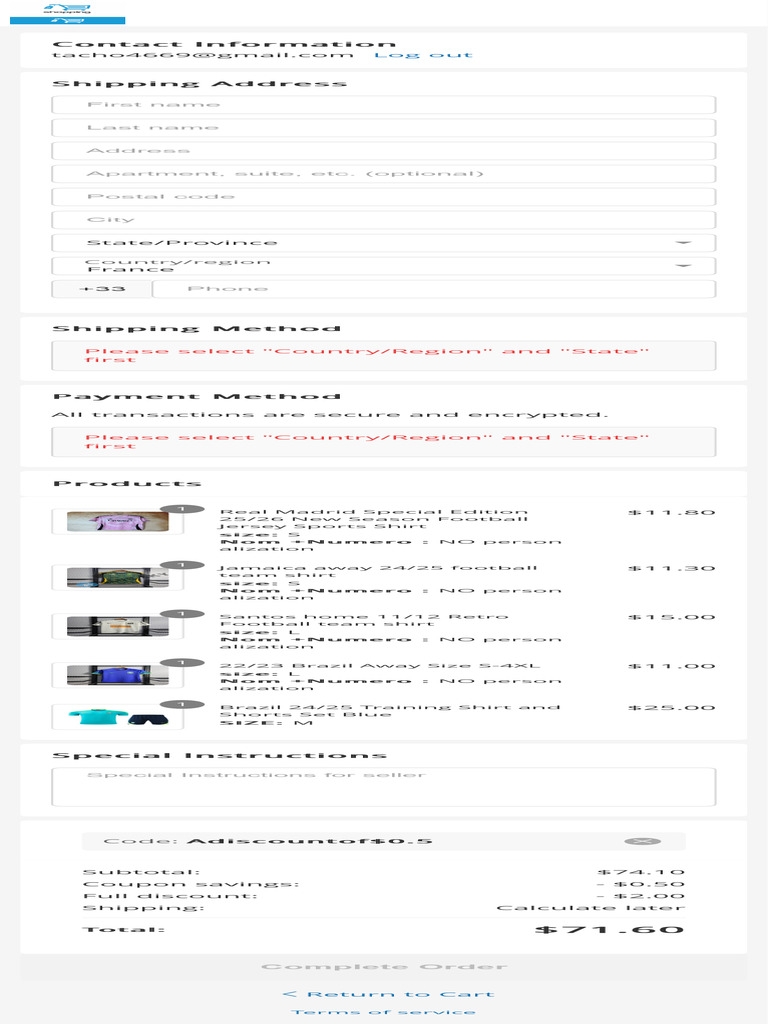 Football Jersey Order Summary | PDF