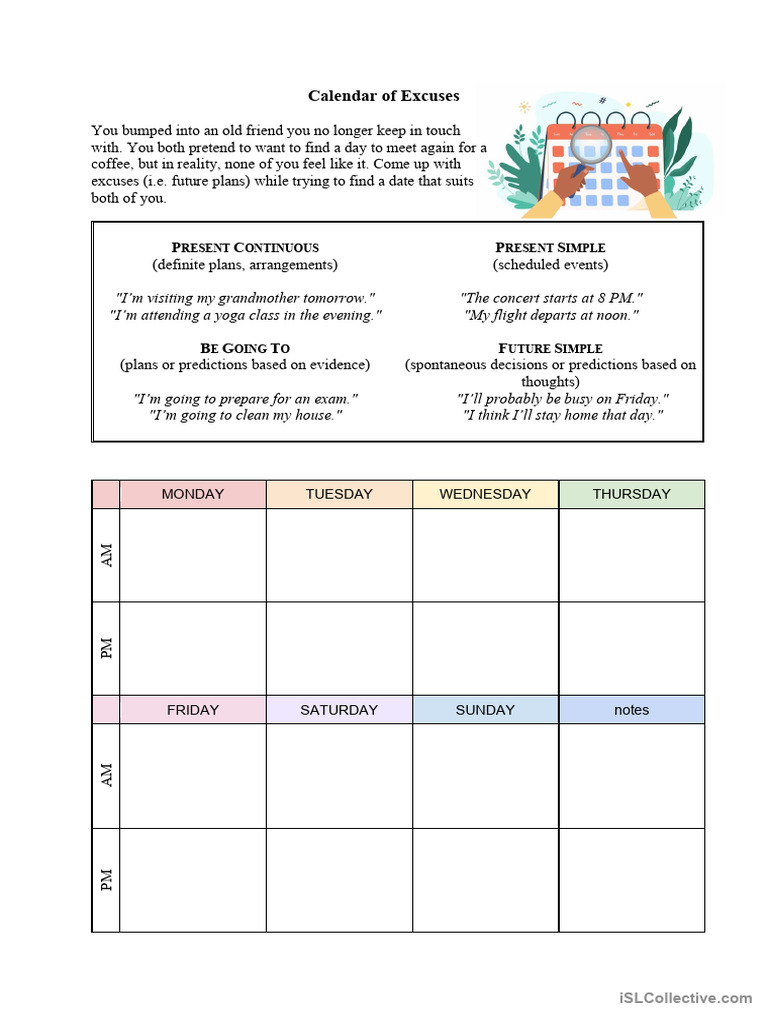 Future Tenses Roleplay (Present Simple, Continuous, Future Simple, Be ...