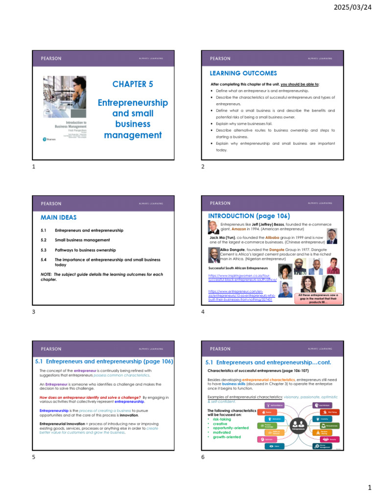 Chapter 5 Entrepreneurship and Small Business Management | PDF ...