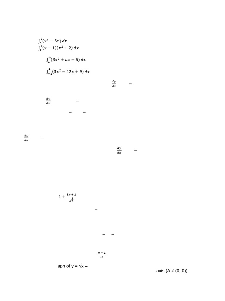 Year 12 Pure Assignment 13 Integration | PDF | Tangent | Line (Geometry)