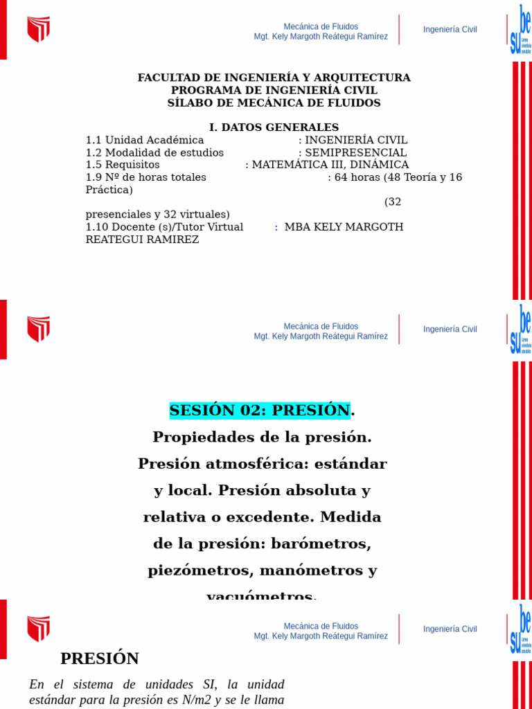 Sesion 02 | PDF | Presión | Pascal (Unidad)