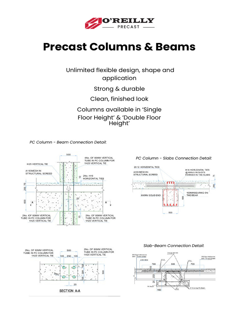 Colums-Beams-Precast | PDF
