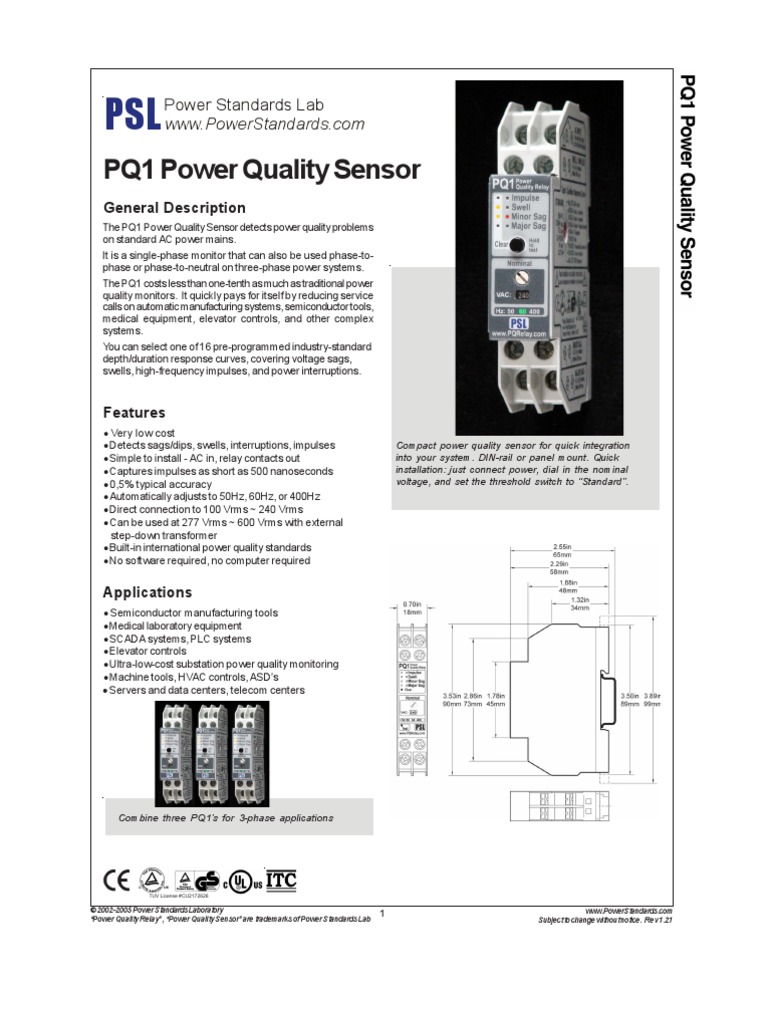 PQ1_PowerQualitySensor | Mains Electricity | Relay