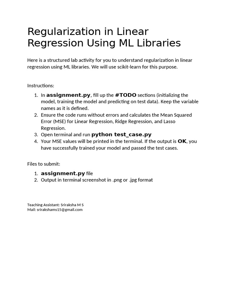 Regularization in Linear Regression | PDF