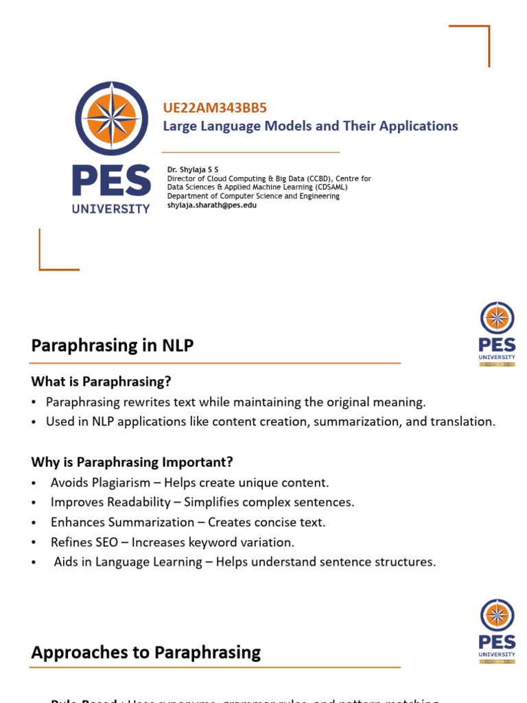 Paraphrasing Presentation | PDF | Syntax | Artificial Intelligence