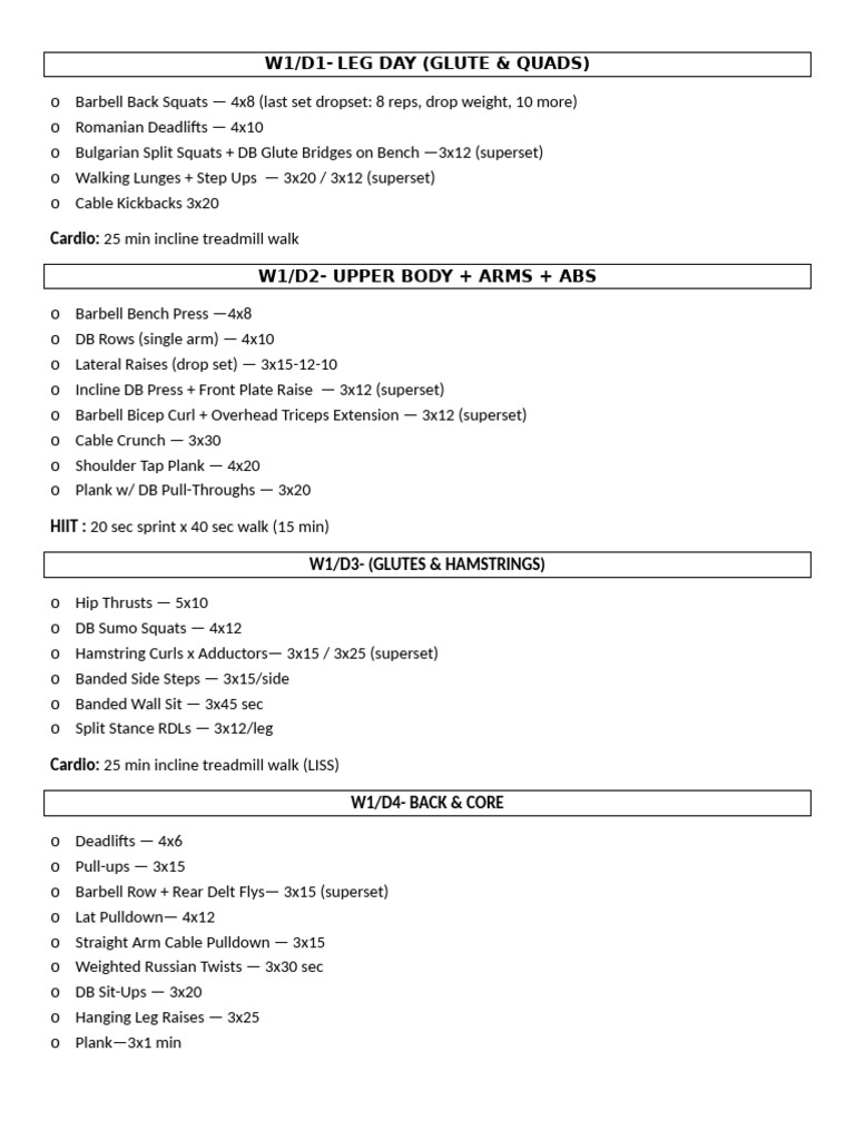 6 Week Programm | PDF | Kettlebell | Strength Training