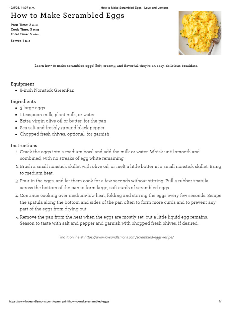 Part II How To Make Scrambled Eggs | PDF