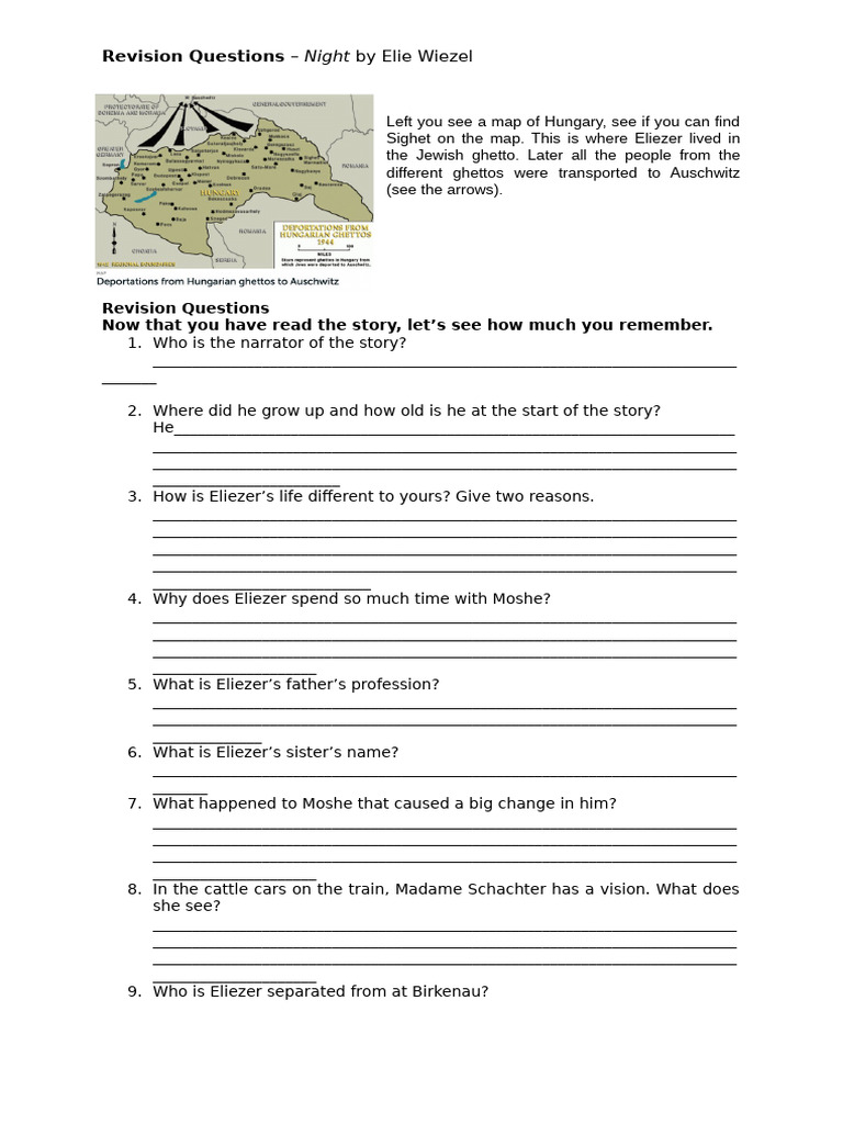 Eliezer's Infection in January 1945 | PDF | Auschwitz Concentration ...