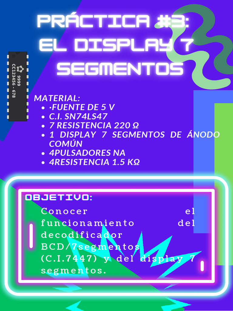 Practica #3 El Display de 7 Segmentos | PDF