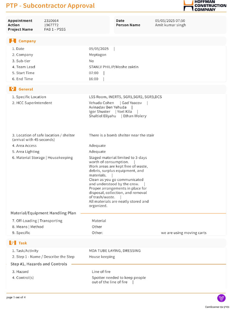 PTP - Subcontractor Approval - A2310664 | PDF
