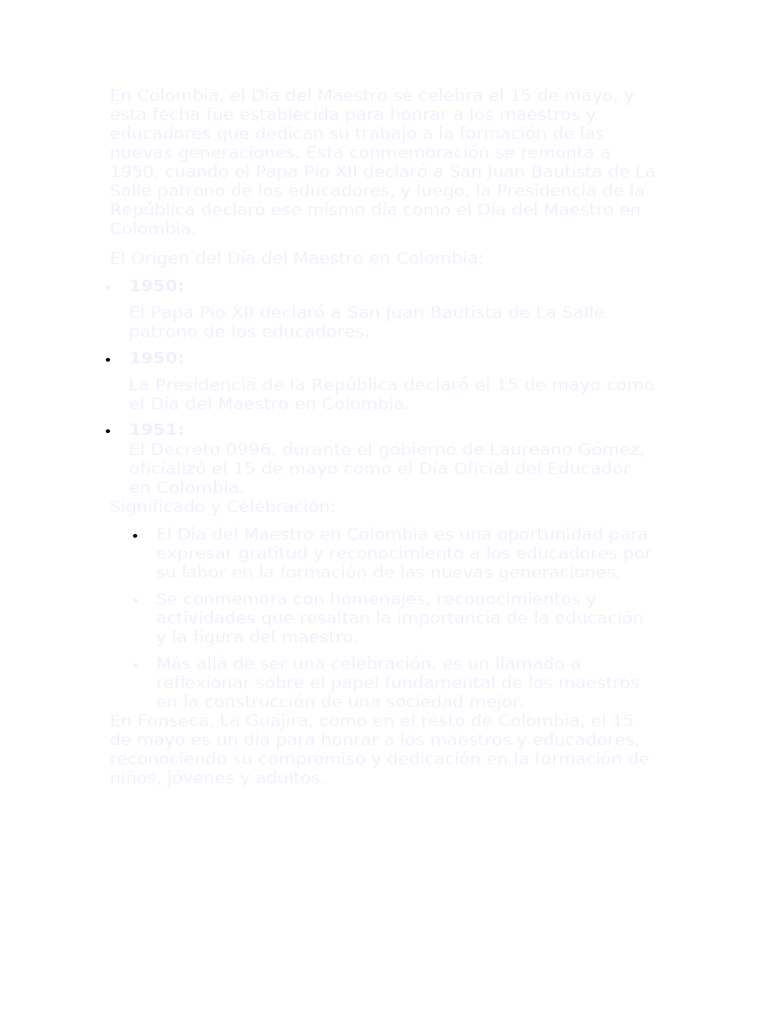 Reseña del Dia del Maestro | PDF