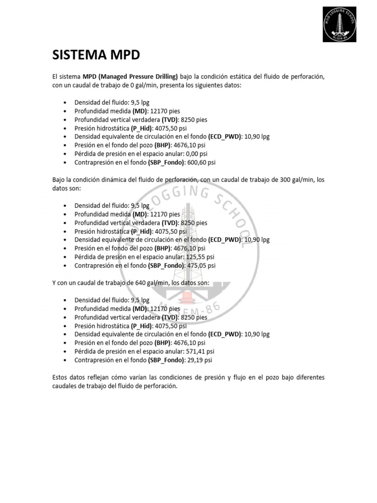Sistema MPD | PDF | Líquidos | Tecnologías de gas