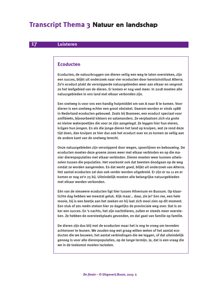 Thema 3 - Oefening 17 Transcript | PDF