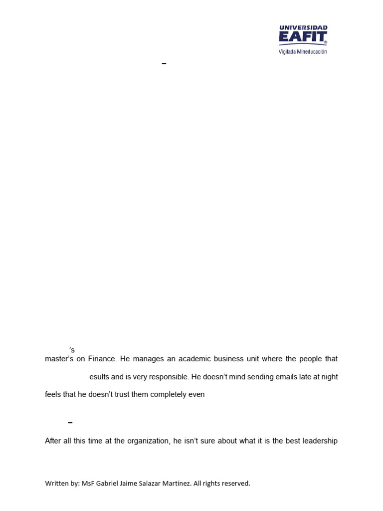 Case 11 - Knowing Your Leadership Style | PDF | Leadership | Psychology
