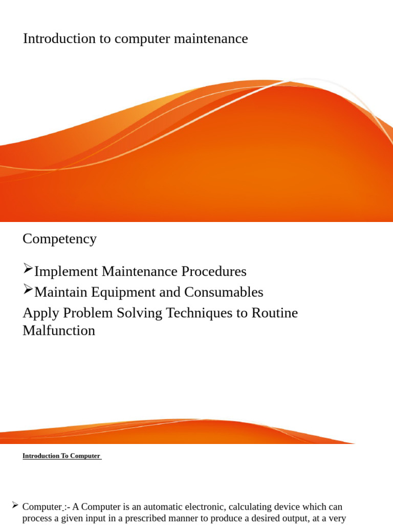 Introduction To Computer Maintenance | PDF | Inductor | Electrostatic Discharge