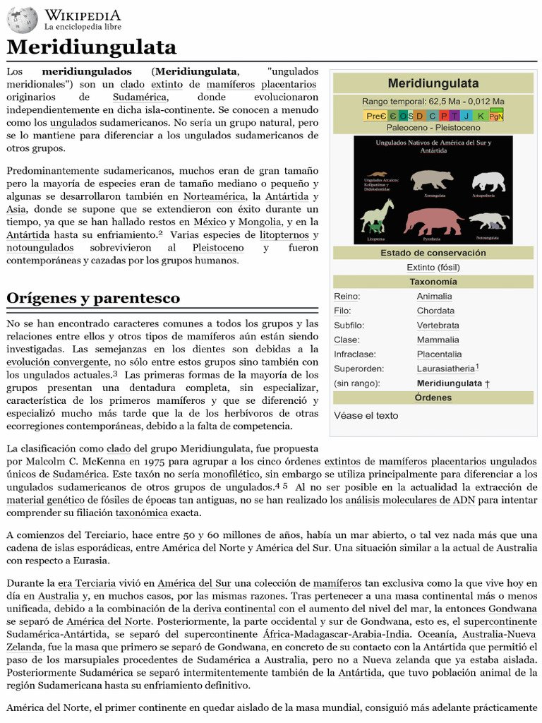 Meridiungulata: Ungulados Extintos de Sudamérica | PDF | Mamíferos ...