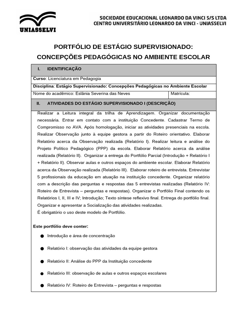 ANEXO - 15. Portfólio Final Do Estágio Super Concepções Pedagógicas ...