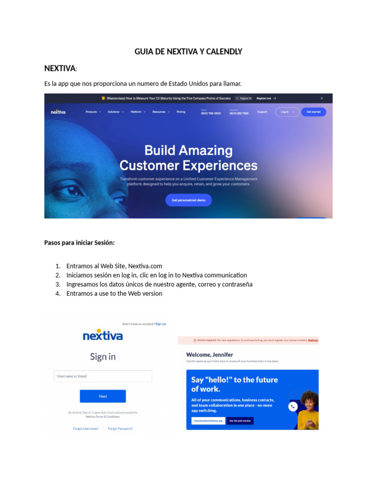 Guia de Nextiva y Calendly | PDF