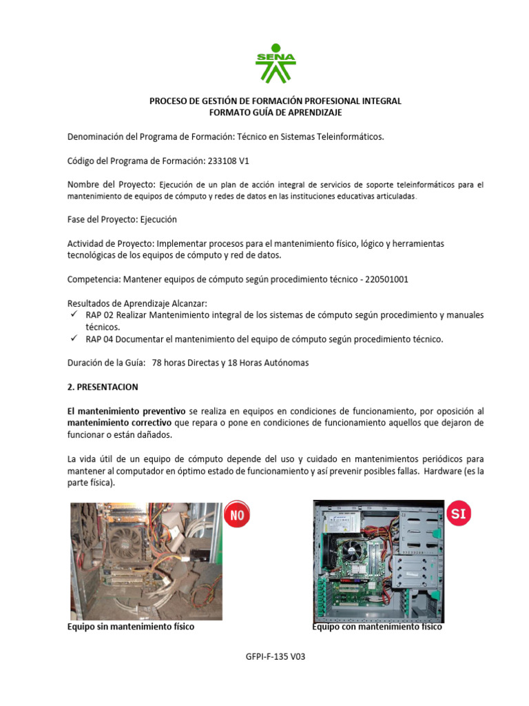 Guía - 2 - V4 - Mto Integral Sistemas de Cómputo | PDF | Programa de computadora | Programación