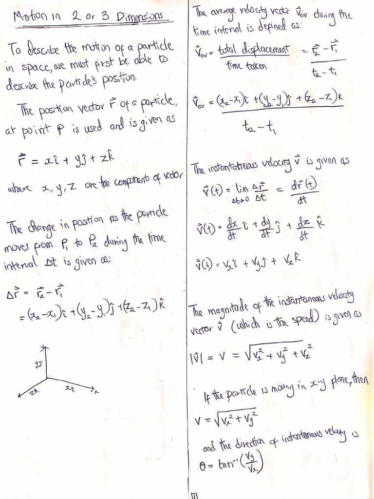 PHY 101 KINEMATICS II - 2D, 3D & Projectile Motions | PDF