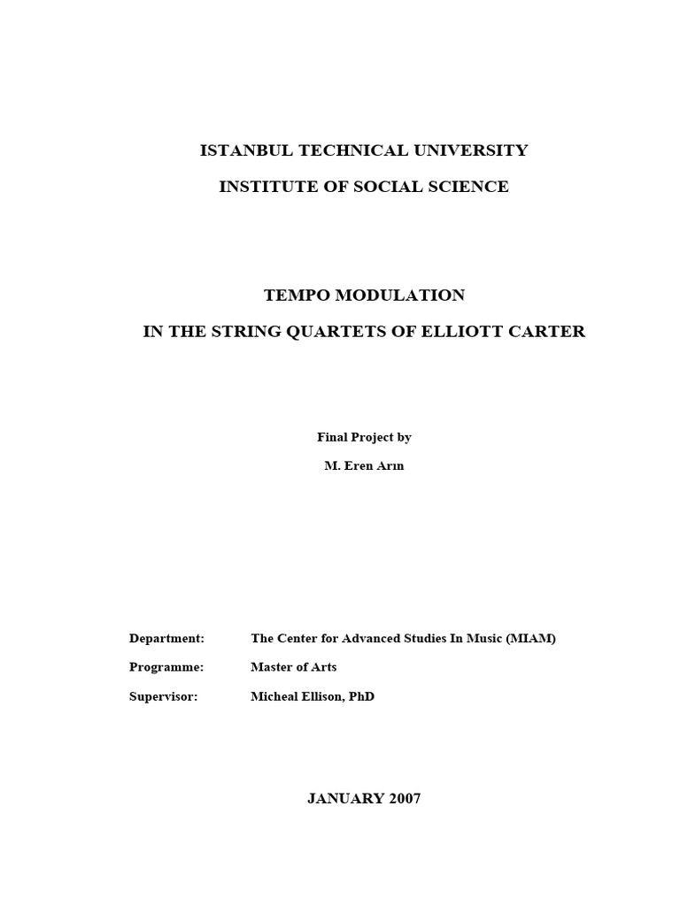 Tempo Modulations in The String Quartets | PDF | Rhythm | Tempo