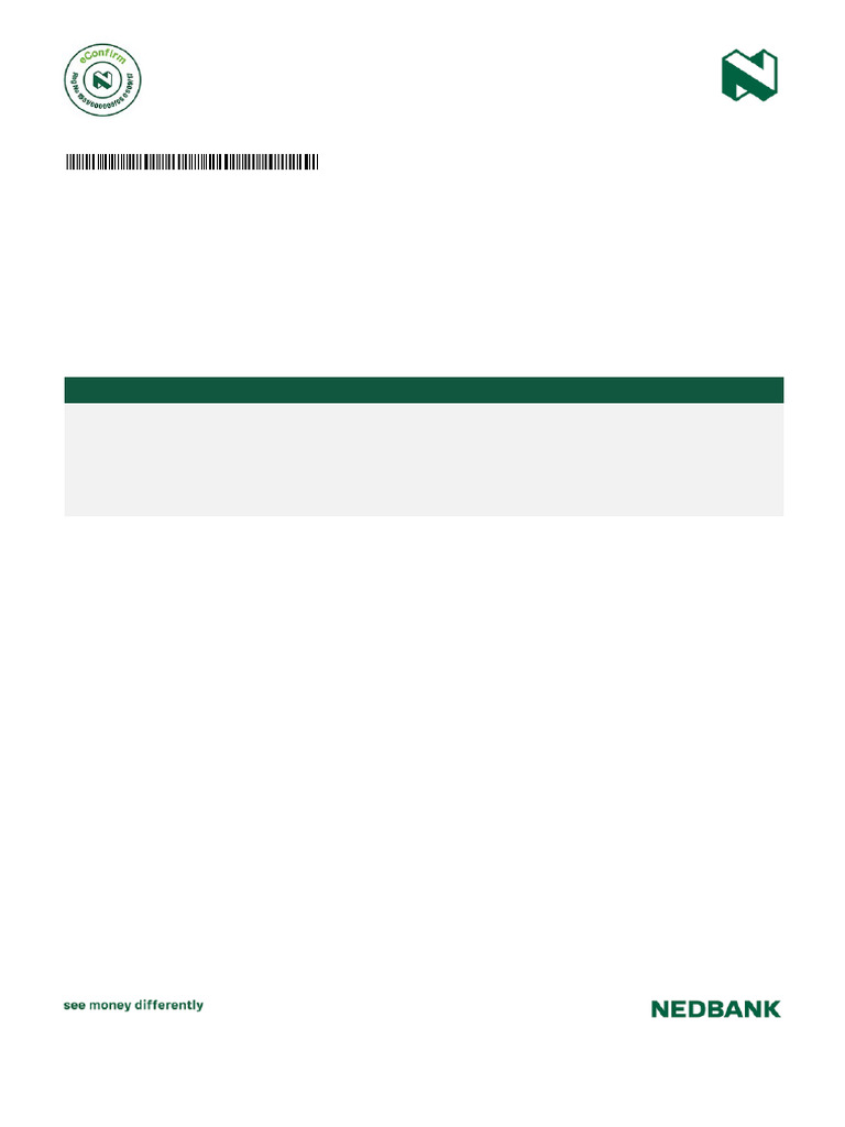 Nedbank Bank Letter 2 | PDF | Financial Services