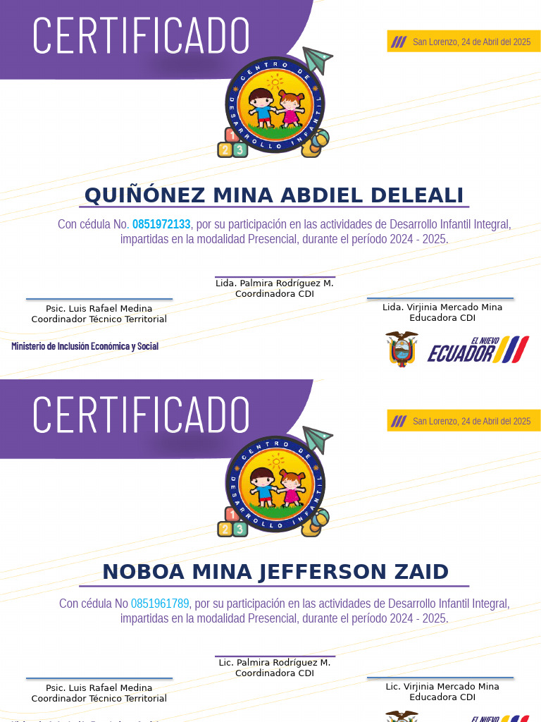 Certificado Desarrollo CDI | PDF