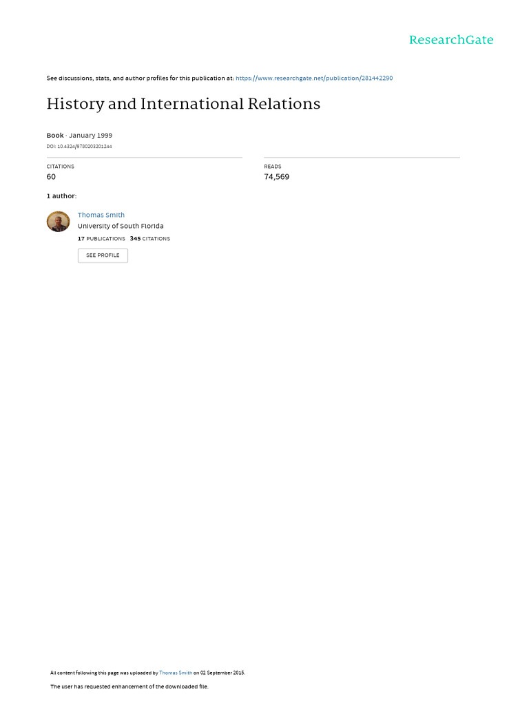 History's Role in International Relations | PDF | Theory | Science