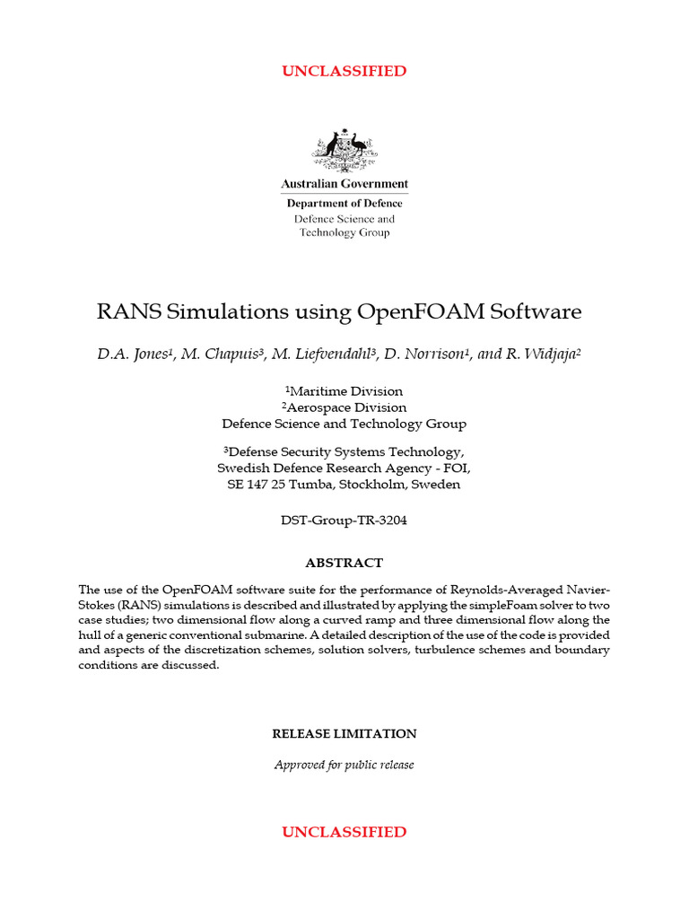 Rans Simulation Using Openfoam Software | PDF | Fluid Dynamics | Computational Fluid Dynamics