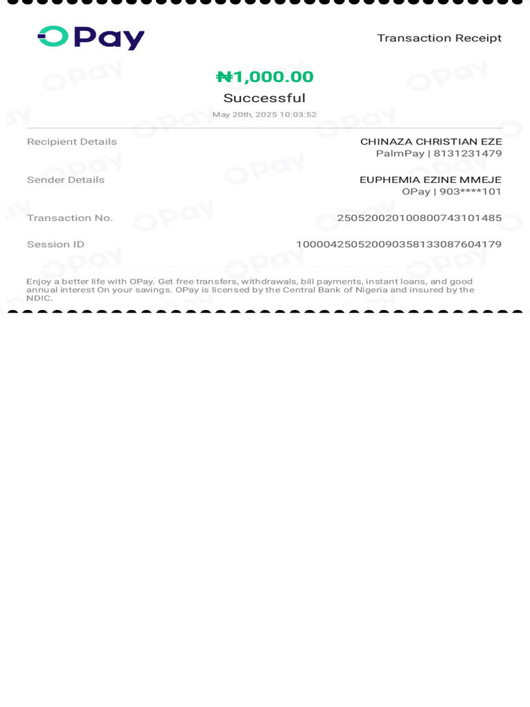 Transaction Receipt-250520020100800743101485 | PDF
