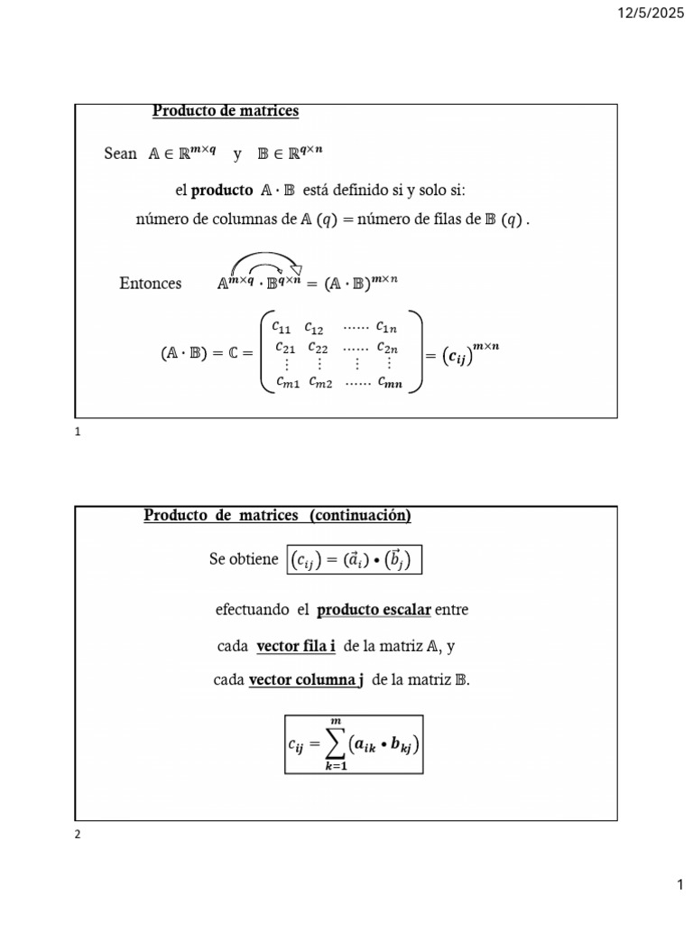 Matrices 2025 C | PDF | Matriz (Matemáticas) | Física Matemática
