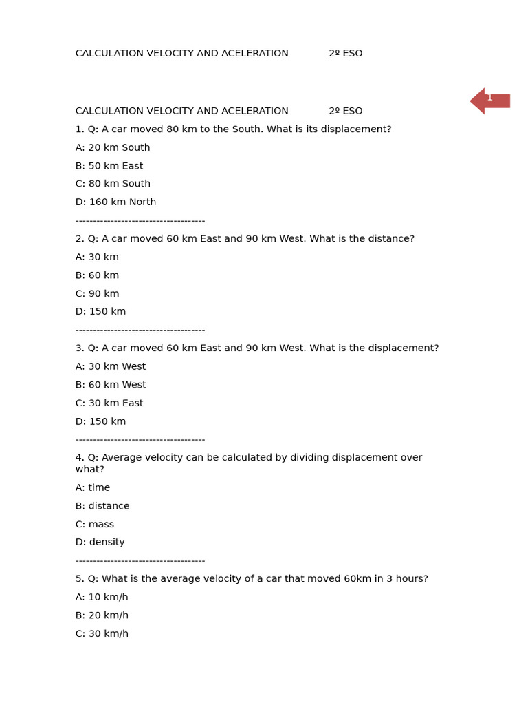 Velocity and Acceleration Calculations | PDF | Acceleration | Velocity