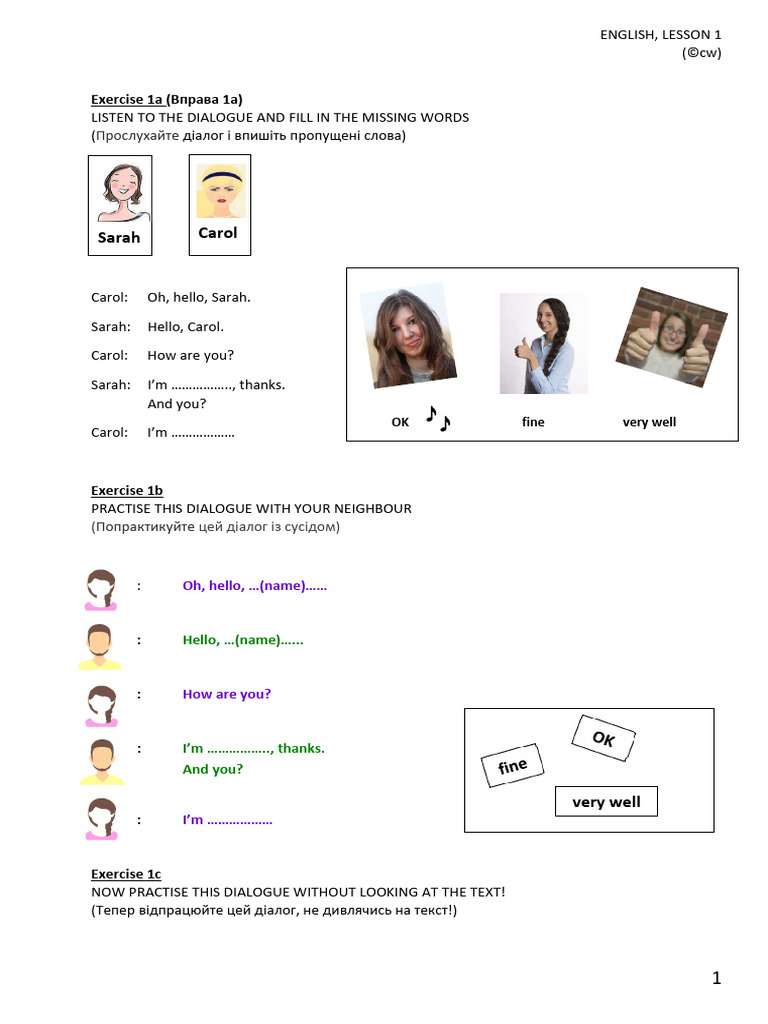 English Lessons For Ukrainians 1 | PDF