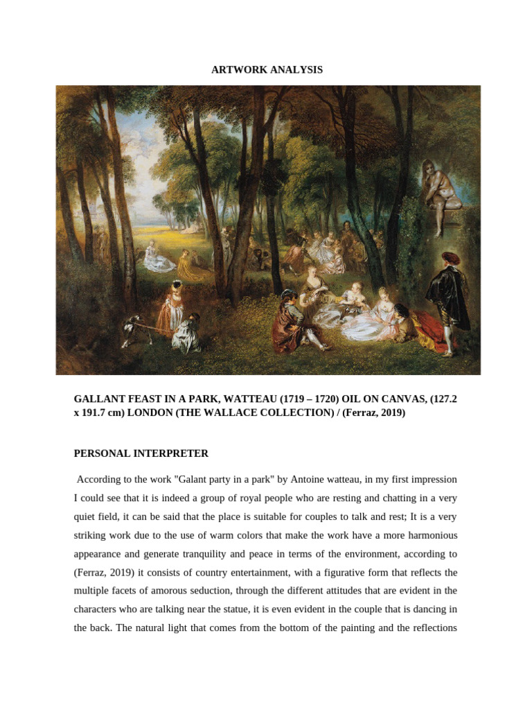 Watteau's Galant Party Artwork Analysis | PDF