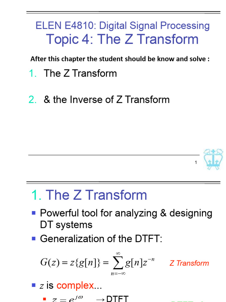 Chapter#4 Ztrans Transform | PDF | Elementary Mathematics ...
